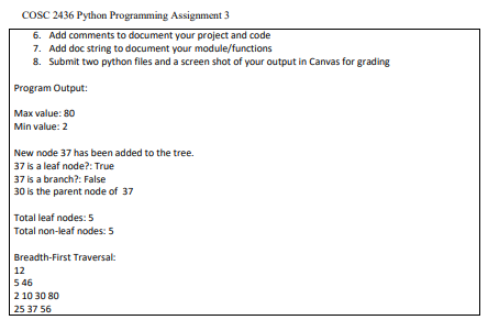 Solved COSC 2436 Python Programming Assignment 3 Derived | Chegg.com