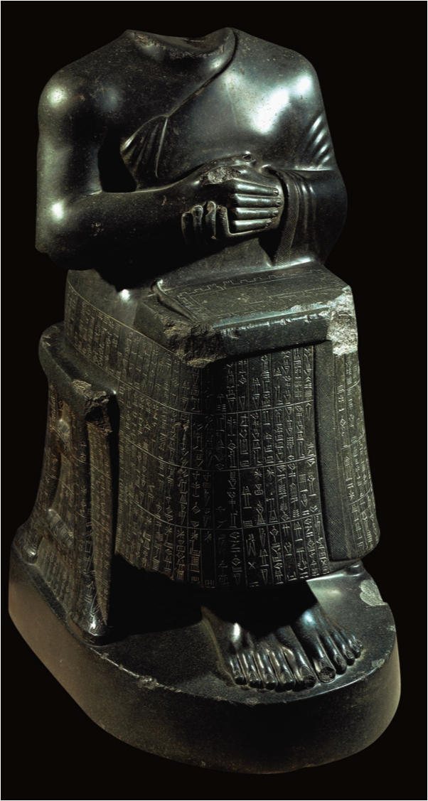 Seated Statue Of Gudea Holding Temple Plan