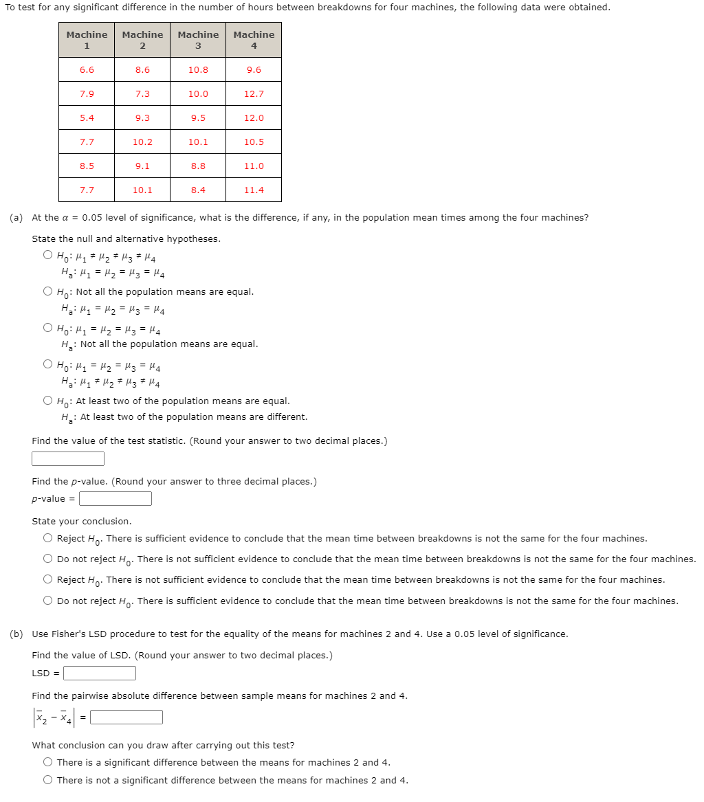 Solved To test for any significant difference in the number | Chegg.com