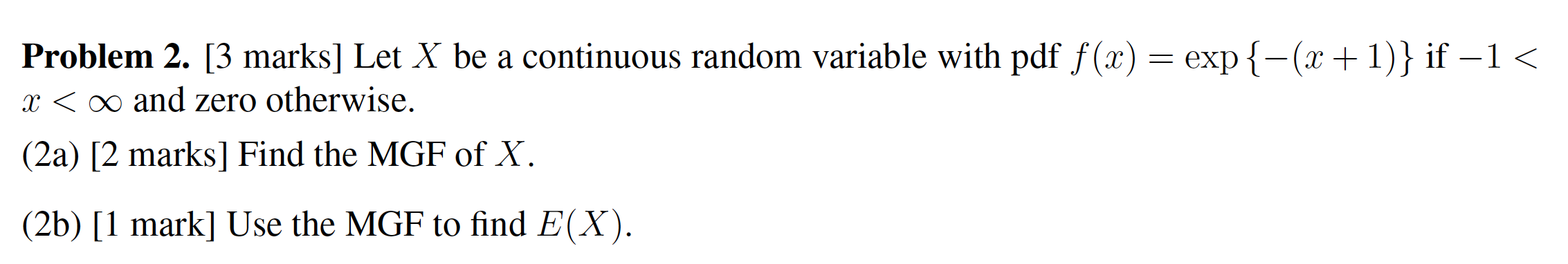 Solved Problem 2. [3 marks] Let X be a continuous random | Chegg.com
