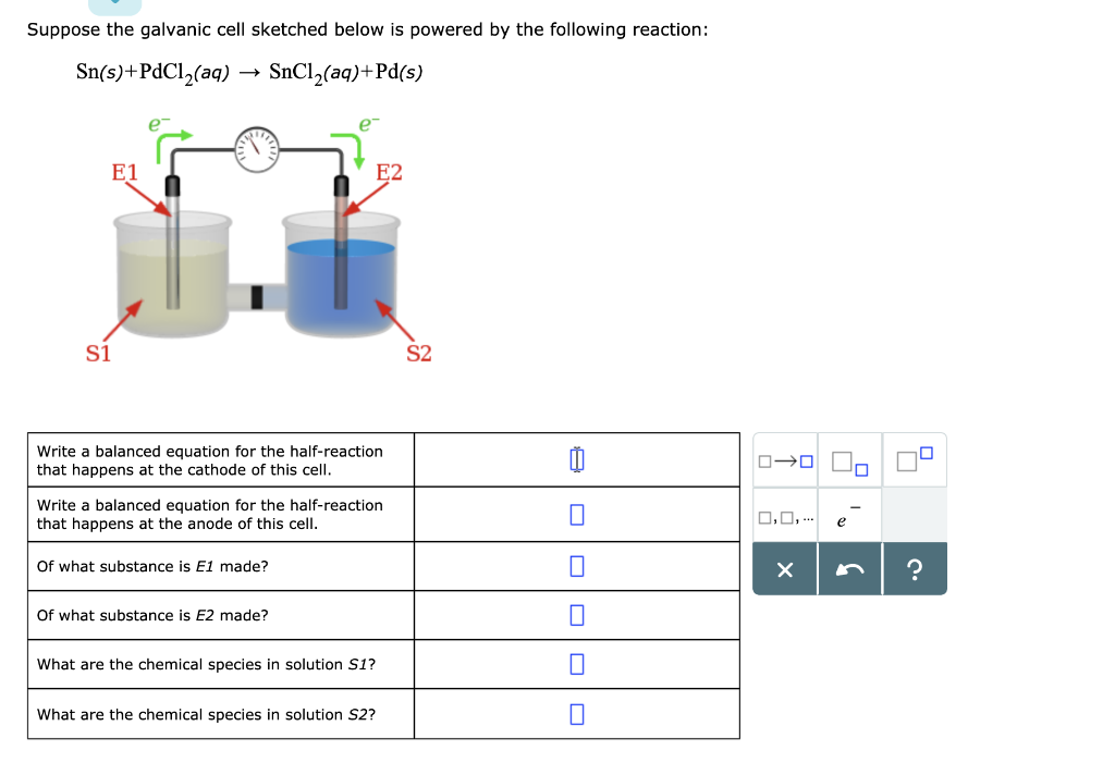 Solved Suppose the galvanic cell sketched below is powered | Chegg.com