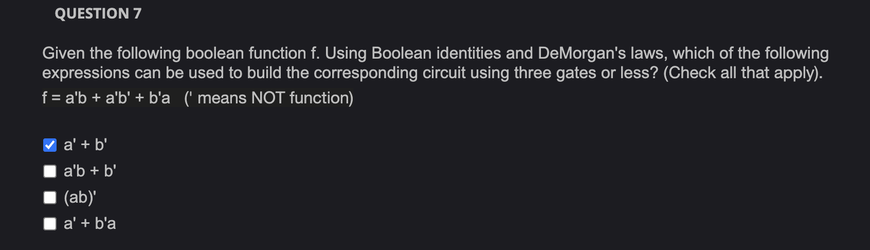 Solved Given The Following Boolean Function F Using Boolean