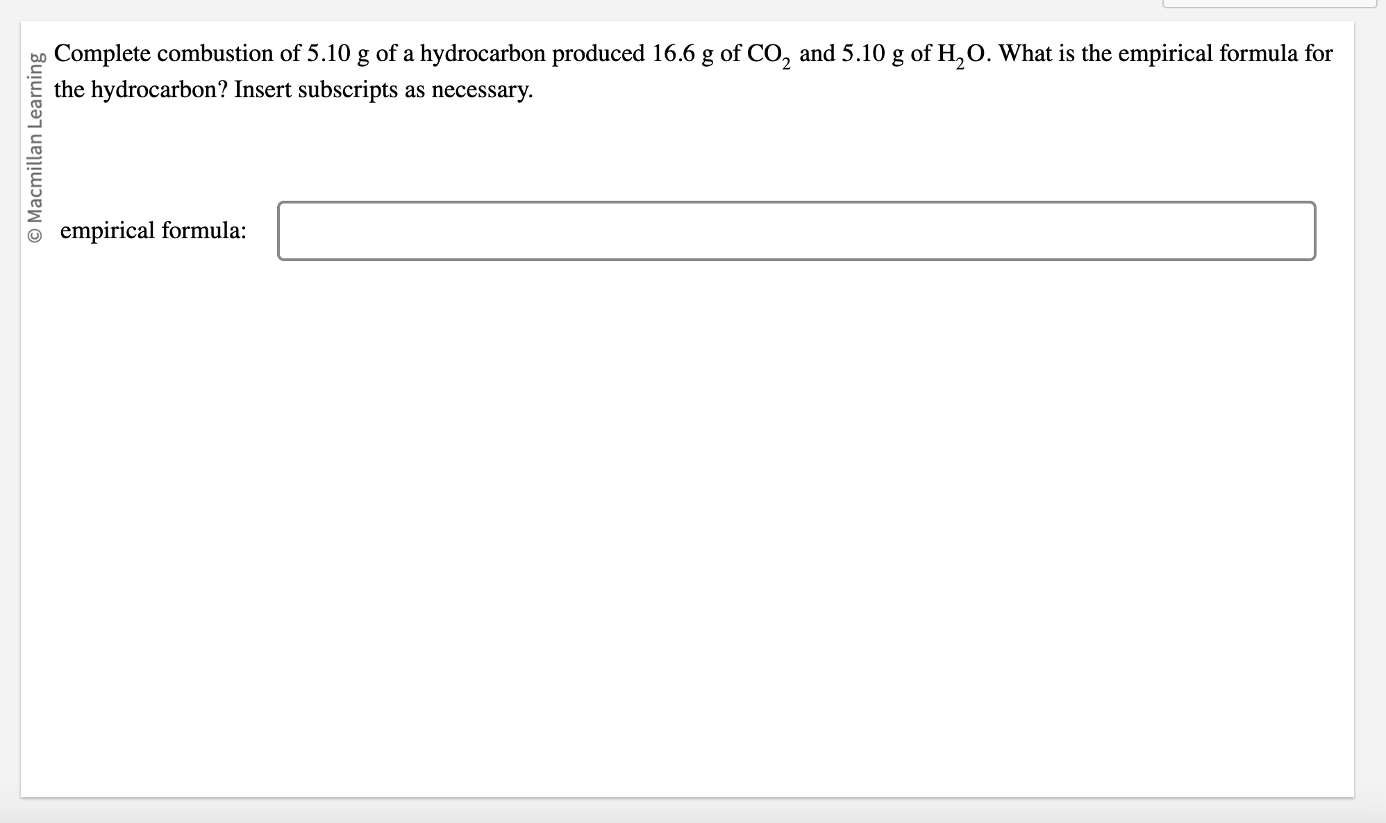 Complete combustion of 5.10 g of a hydrocarbon | Chegg.com