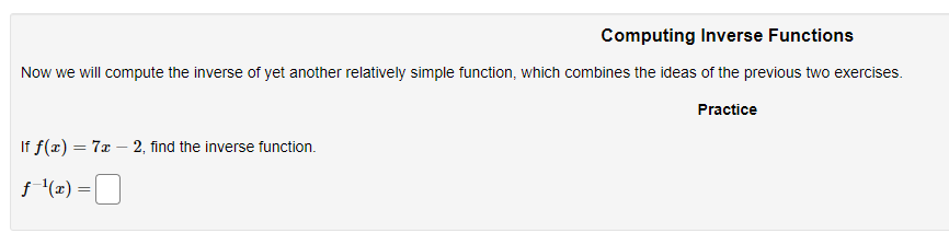 Solved Computing Inverse Functions Now we will compute the | Chegg.com
