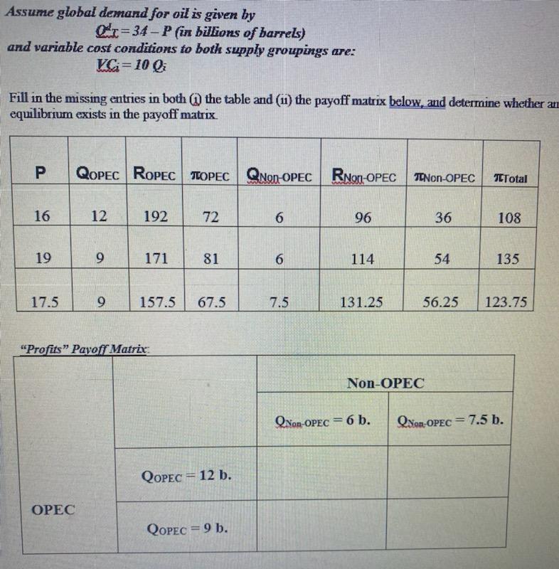 ALL I NEED IS PAYOFF MATRIX COMPLETE (SHOW | Chegg.com