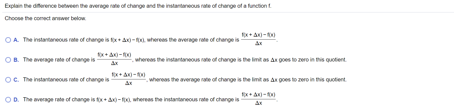 Solved Explain the difference between the average rate of | Chegg.com