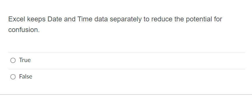 Solved Excel keeps Date and Time data separately to reduce | Chegg.com