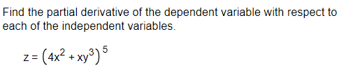 Solved Find the partial derivative of the dependent variable | Chegg.com