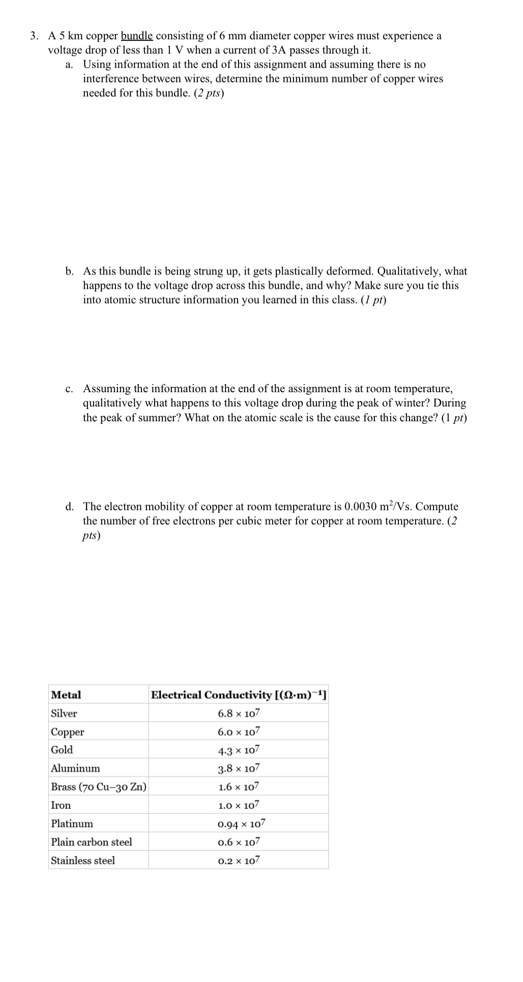 Solved A 5km ﻿copper bundle consisting of 6mm ﻿diameter | Chegg.com