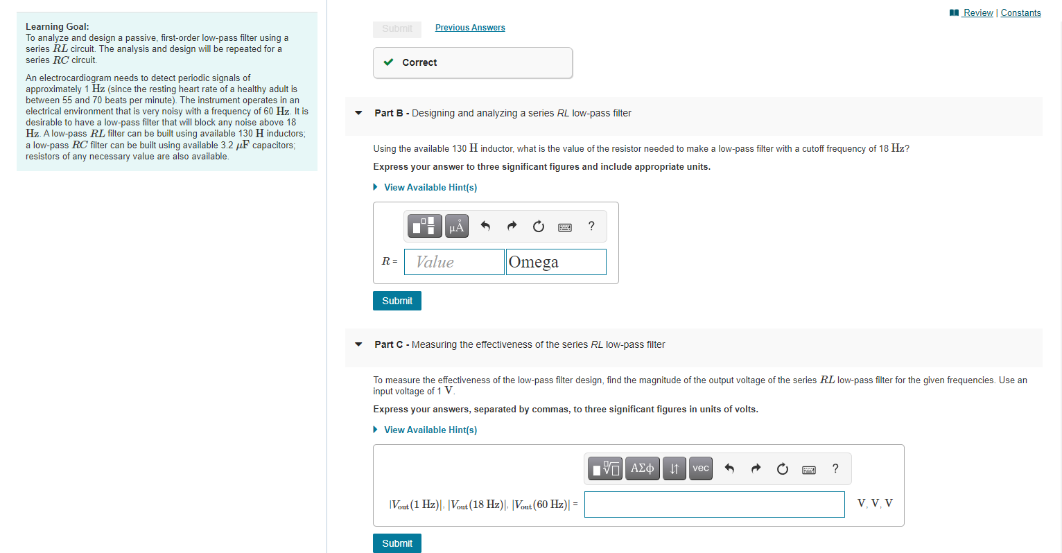 Solved Review Constants Submit Previous Answers Correct | Chegg.com