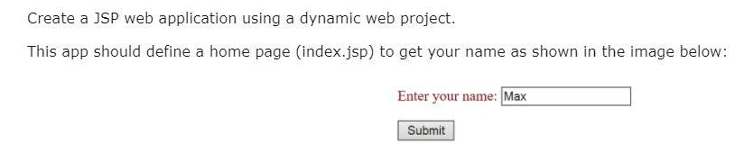 Solved Create a JSP web application using a dynamic web | Chegg.com
