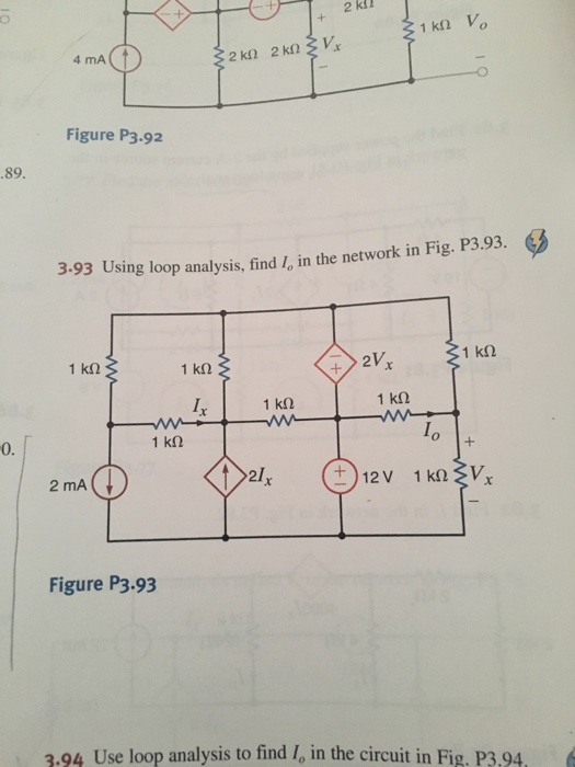 Solved 4 mA Figure P3.92 89 in the network in Fig. P3.93. | Chegg.com