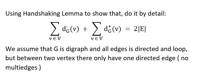 Solved Using Handshaking Lemma to show that, do it by | Chegg.com