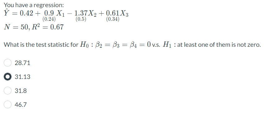 Solved You have a regression: | Chegg.com