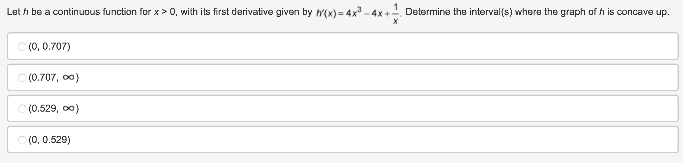 Solved Let h be a continuous function for x>0, with its | Chegg.com