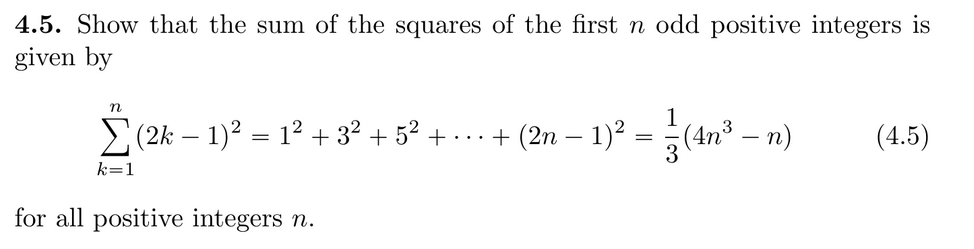 Solved 4.5. Show that the sum of the squares of the first n | Chegg.com
