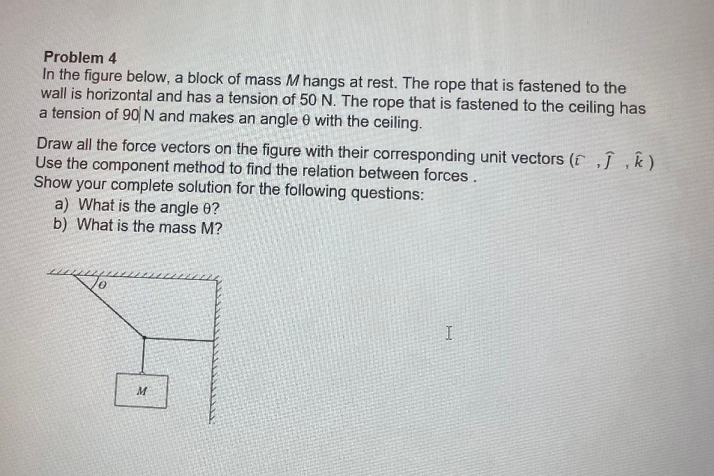 Solved Problem 4 In the figure below, a block of mass M | Chegg.com
