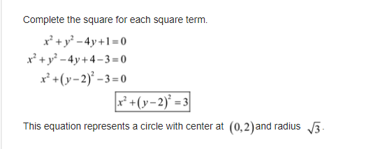 Solved Complete the square for each square term. | Chegg.com