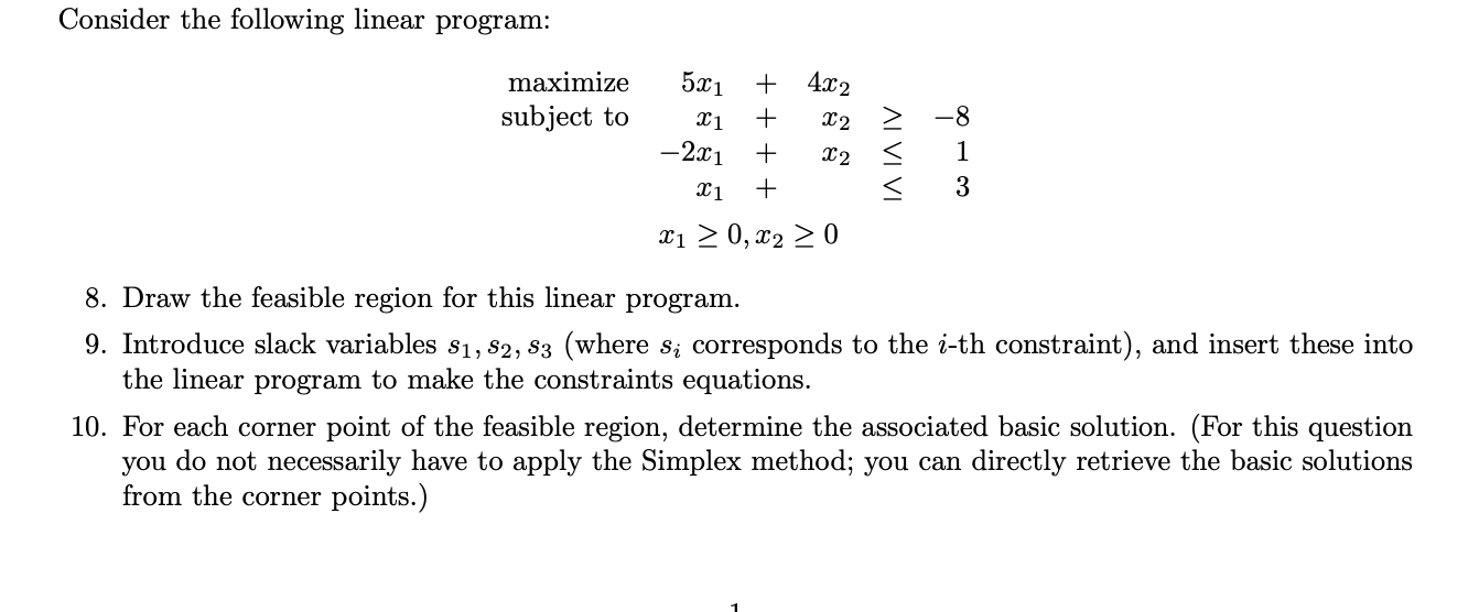 Solved Consider the following linear program: + 422 maximize | Chegg.com