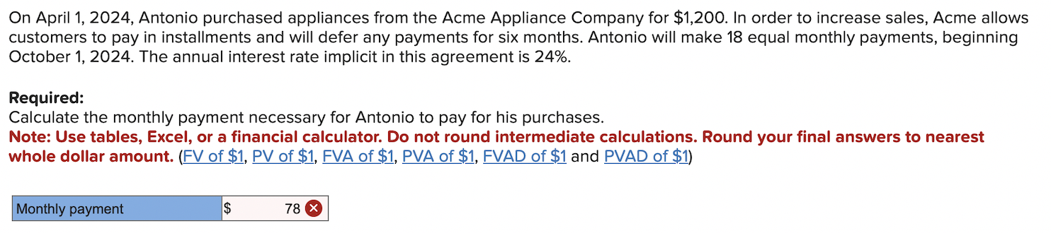 Solved On April 1, 2024, Antonio purchased appliances from | Chegg.com