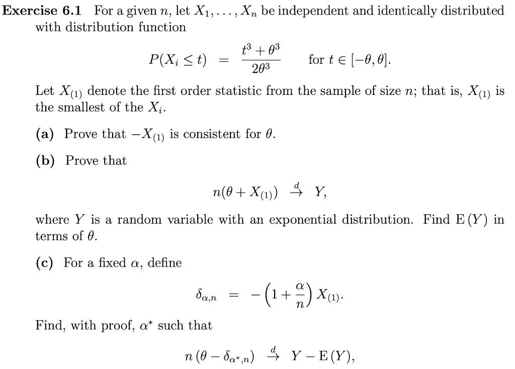 Solved xercise 6.1 For a given n, let X1,…,Xn be independent | Chegg.com Solved xercise 6.1 For a given n, let X1,…,Xn be independent | Chegg.com