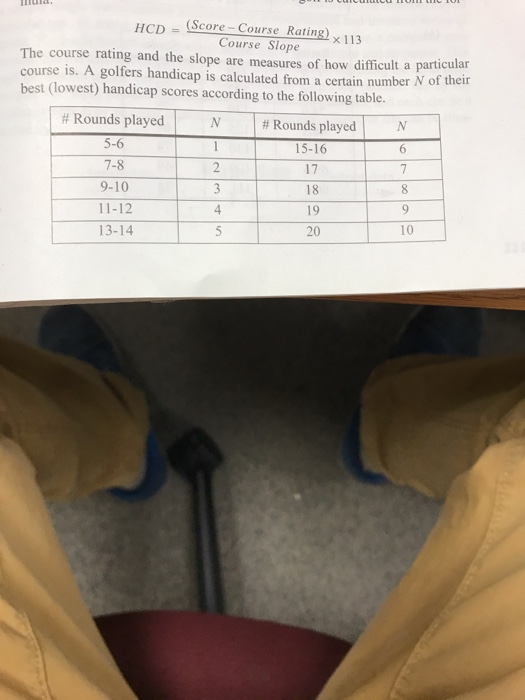 Solved HCD = (Score-Course Rating) Course Slope x 113 The | Chegg.com