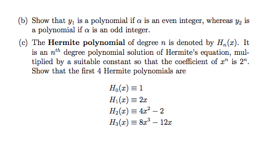 4. The Hermite equation of order a is 31" - 2xy + 2ay | Chegg.com