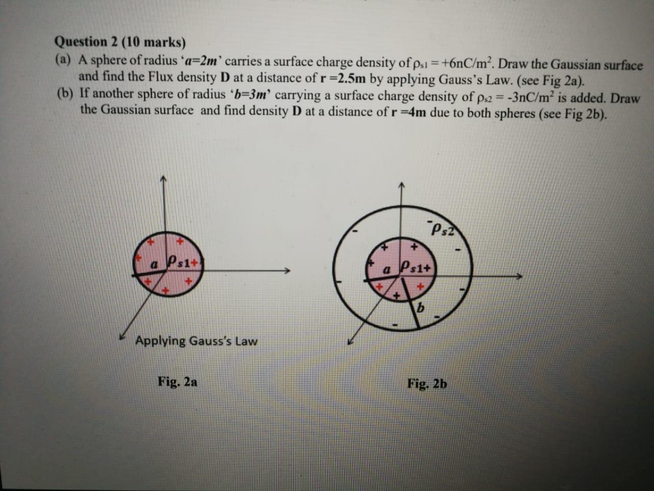 Solved Question 2 (10 marks) (a) A sphere of radius *a=2m' | Chegg.com