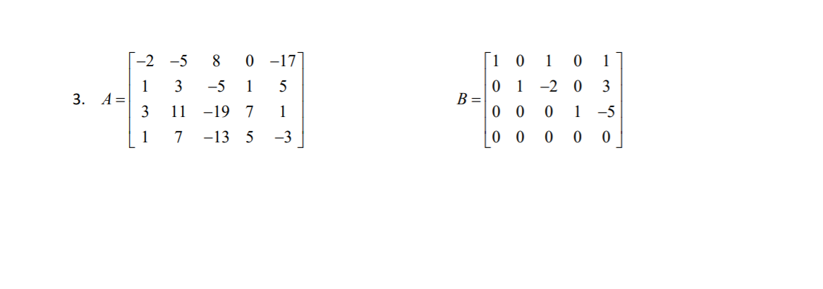 Solved Practice for Subspaces of a Matrix Given that A and B | Chegg.com
