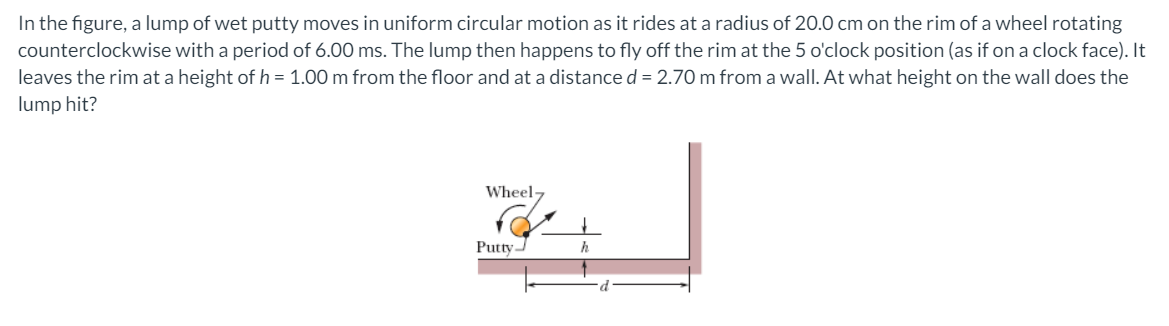 Solved In the figure, a lump of wet putty moves in uniform | Chegg.com