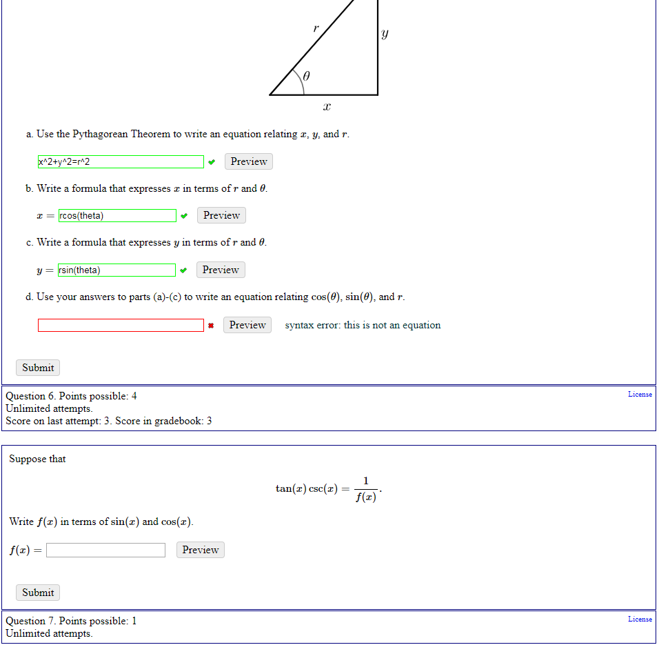 Solved 0 a. Use the Pythagorean Theorem to write an equation | Chegg.com