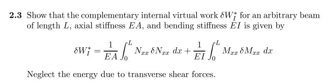 Solved Show that the complementary internal virtual work | Chegg.com