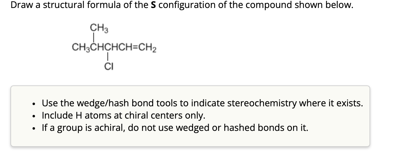 Solved - Use the wedge/hash bond tools to indicate | Chegg.com