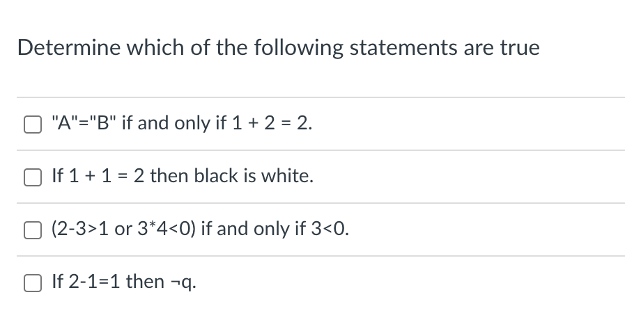 Solved Determine which of the following statements are | Chegg.com