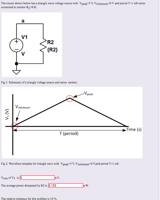 Solved The circuit shown below has a triangle wave voltage | Chegg.com