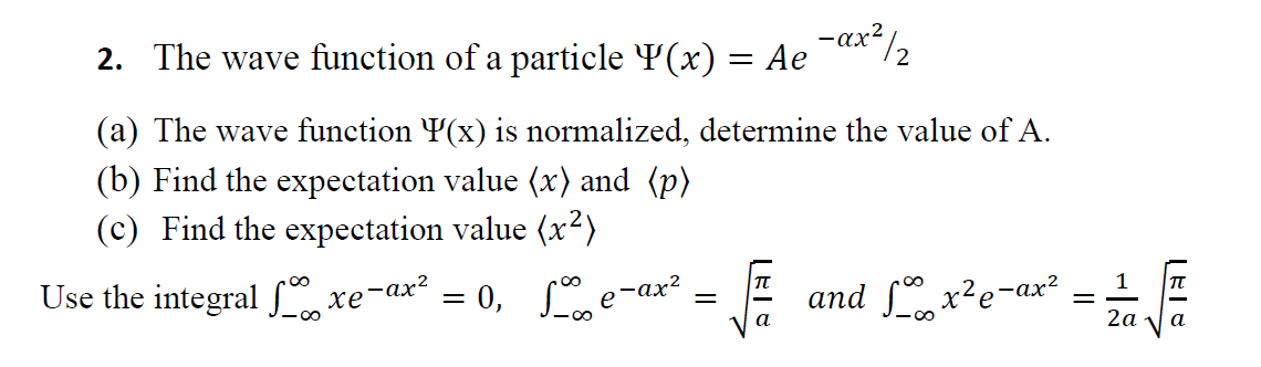 Solved The wave function of a particle Y(𝑥) = | Chegg.com