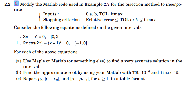 Solved rate 2.2. Modify the Matlab code used in Example 2.7 | Chegg.com