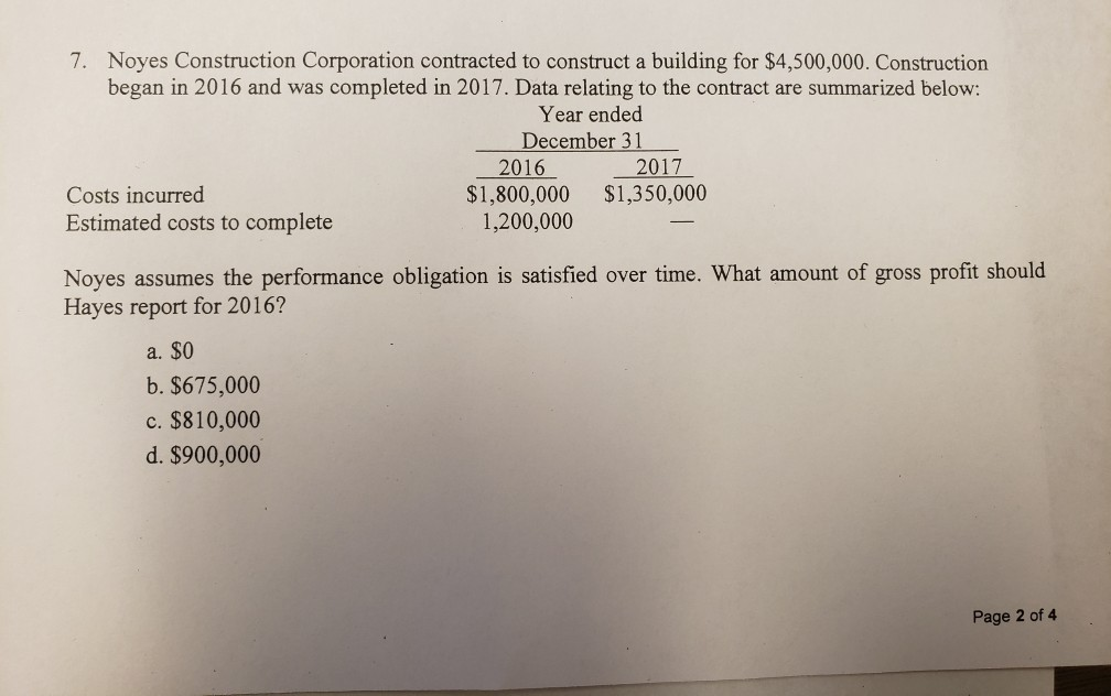 Solved Noyes Construction Corporation contracted to | Chegg.com