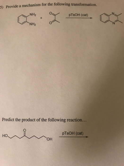 Solved 1) Complete the following reactions. a) H2NNH2 AcOH | Chegg.com