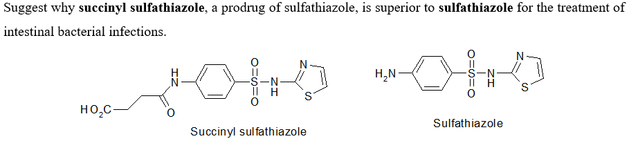 Solved Suggest why succinyl sulfathiazole, a prodrug of | Chegg.com
