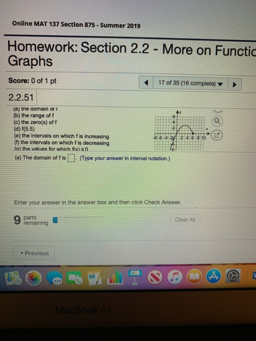 Solved Online MAT 137 Section 875-Summer 2019 Homework: | Chegg.com