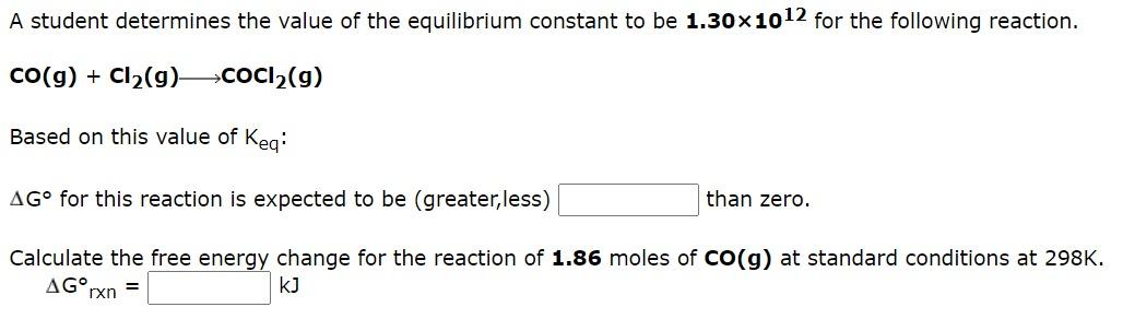 Solved A student determines the value of the equilibrium | Chegg.com