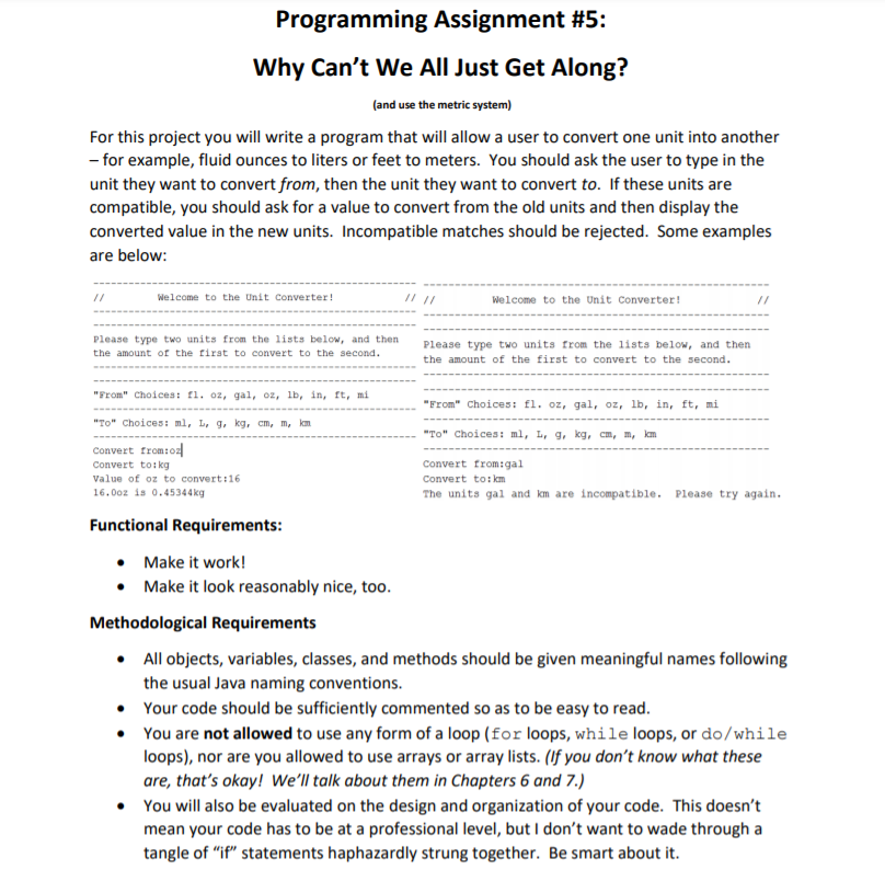 Solved Programming Assignment #5: Why Can't We All Just Get | Chegg.com