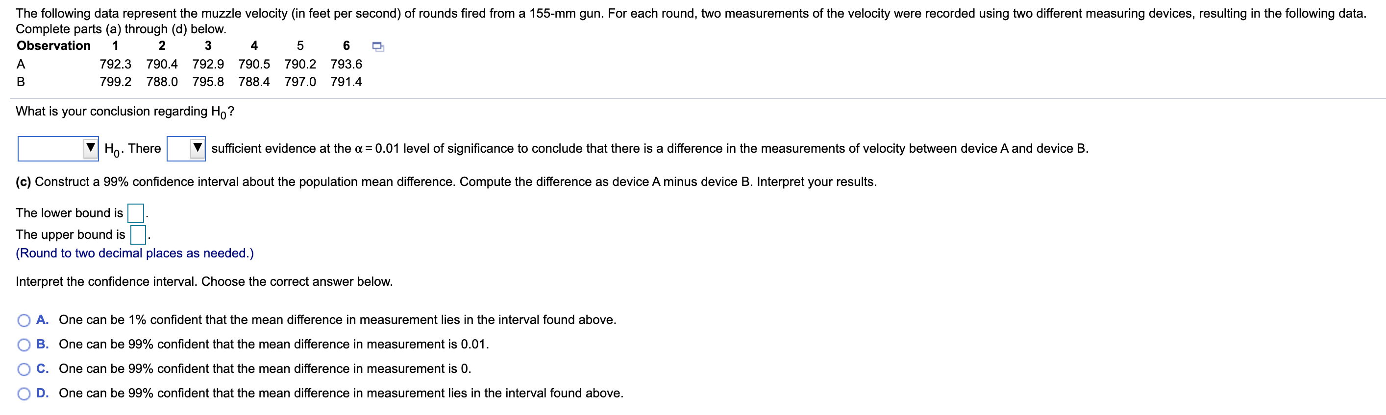 Solved The following data represent the muzzle velocity (in | Chegg.com