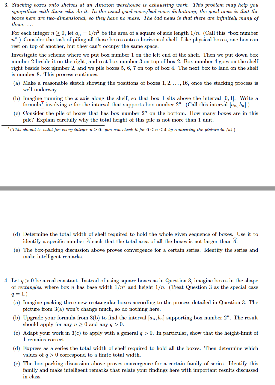 3. Stacking boxes onto shelves at an Amazon warehouse | Chegg.com