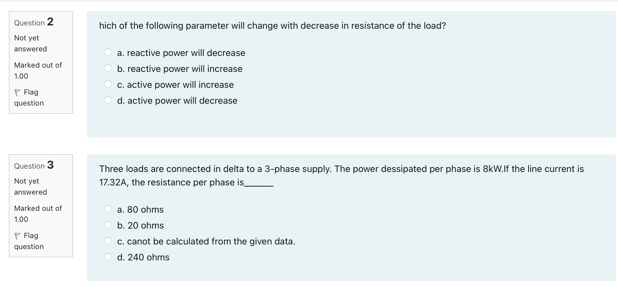 Solved Question 2 hich of the following parameter will | Chegg.com Solved Question 2 hich of the following parameter will | Chegg.com