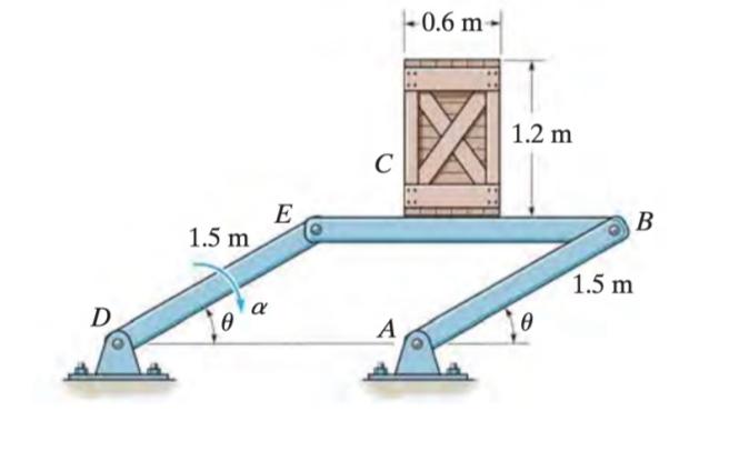Solved The 100-kg uniform crate C rests on the elevator | Chegg.com