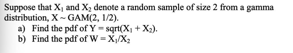 Solved Suppose that X1 and X2 denote a random sample of size | Chegg.com