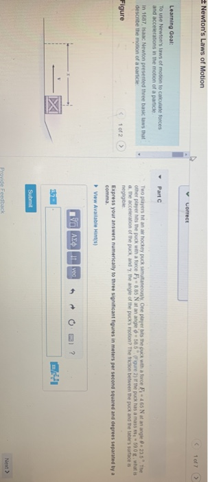 Solved ± Newton's Laws of Motion Learning Goal: PartC To use | Chegg.com