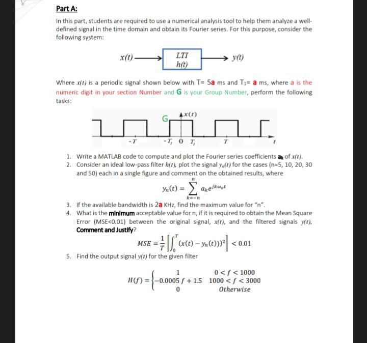 Solved In this part, students are required to use a | Chegg.com